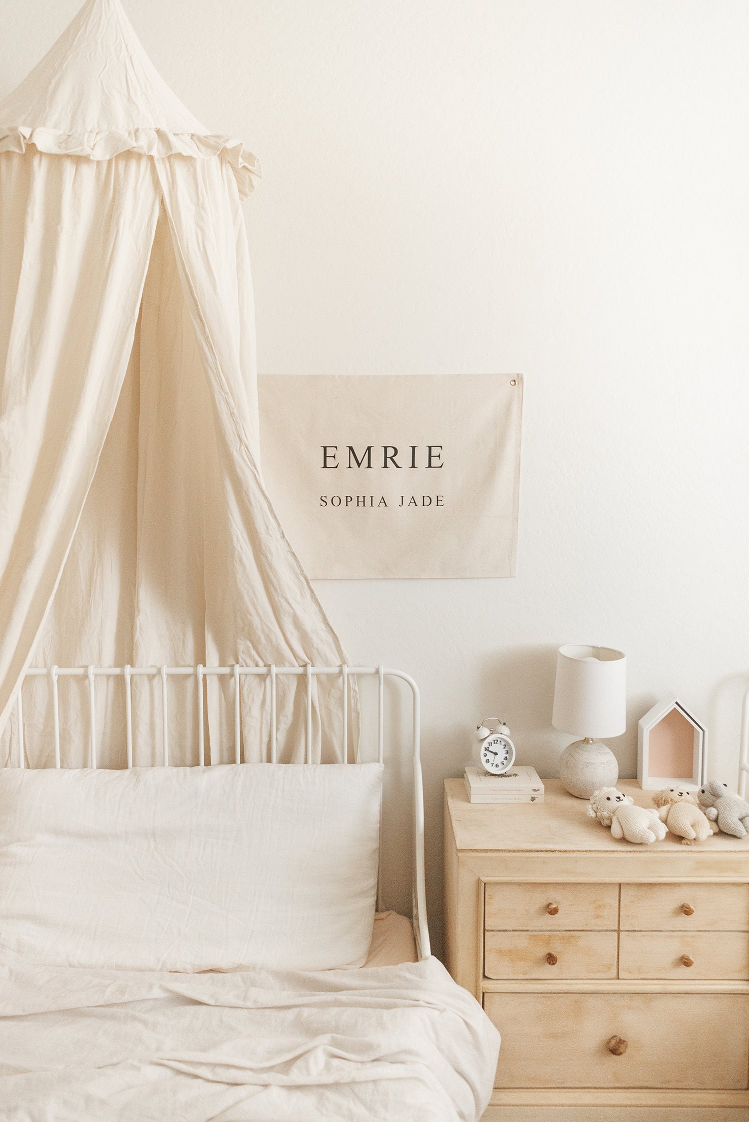 Custom Canvas Name Banner - Oat Block - Personalised Fabric Wall Flag ...
