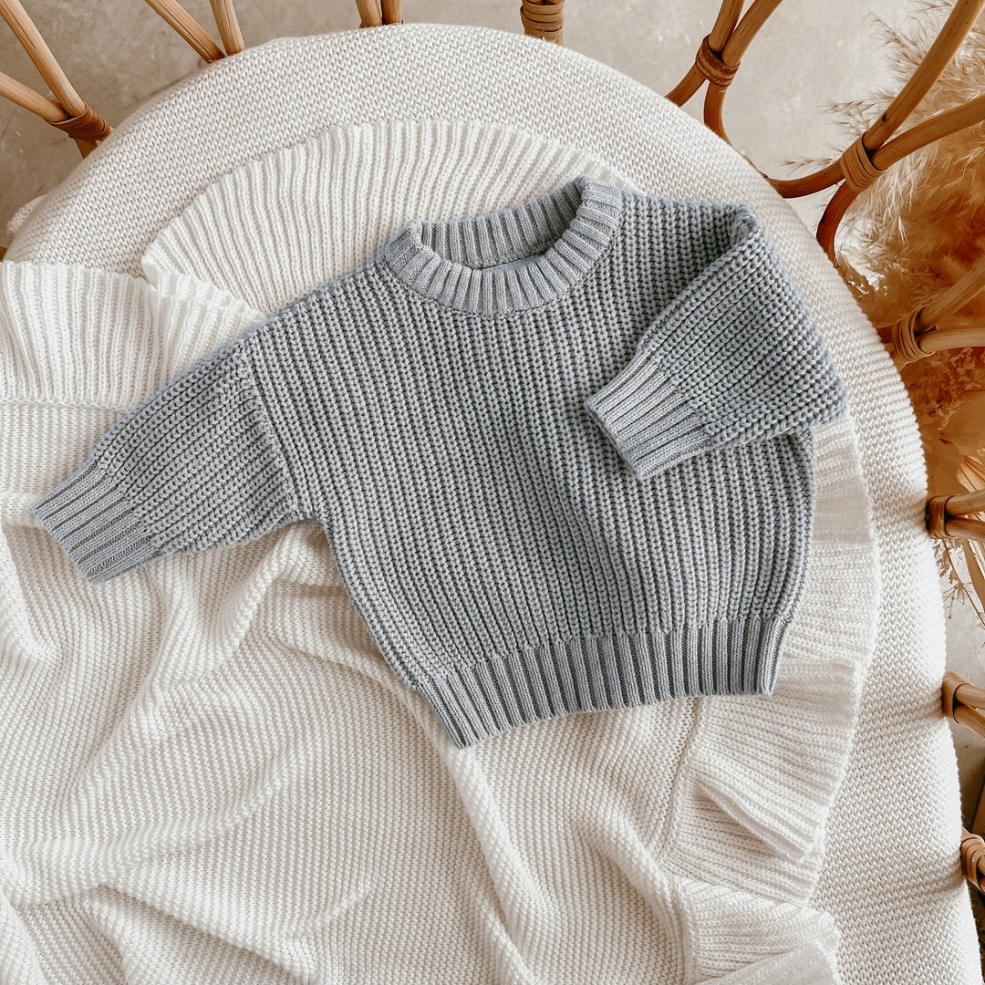 Powder Blue Mini Knit Sweater - Baby and Toddler - Cotton Jumper ...