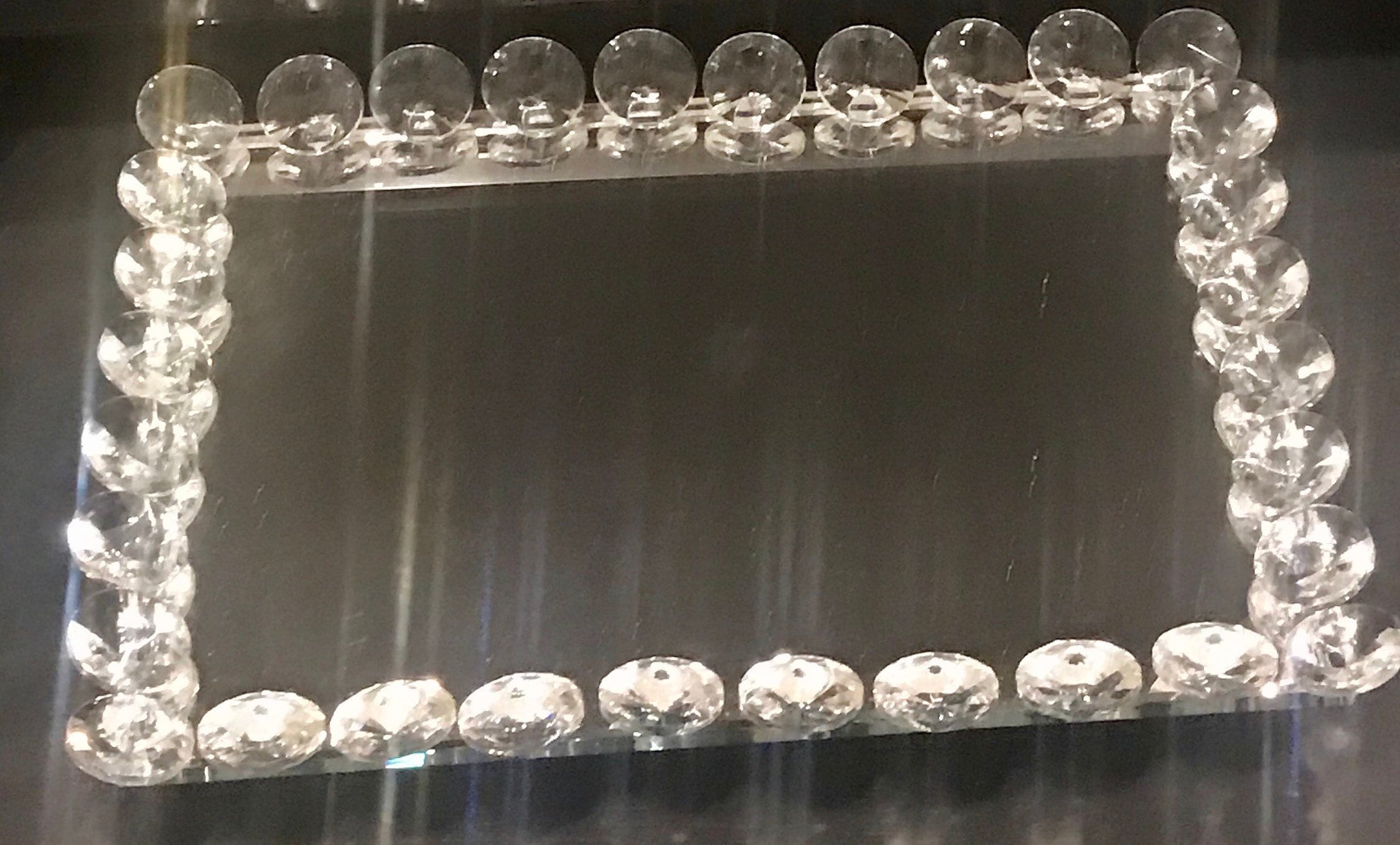 Rectangular mirror framed in crystals unique stunning | Etsy