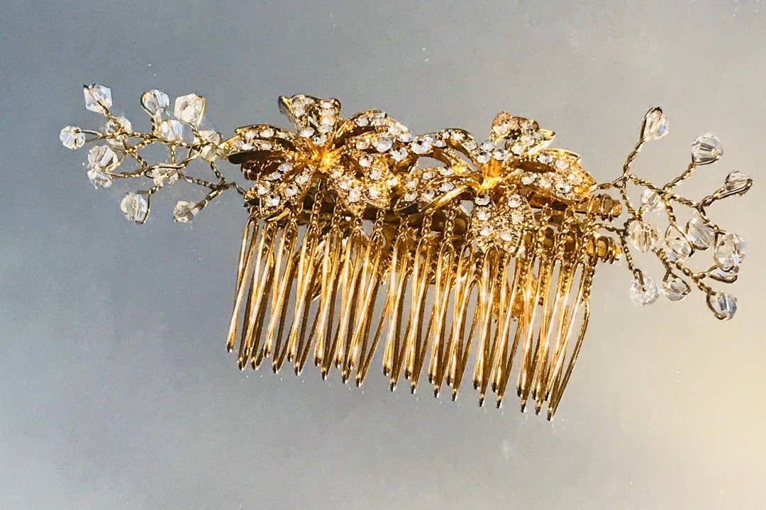 Gorgeous Sparkly Bridal Hair Comb Rhinestones Crystals Brides - Etsy