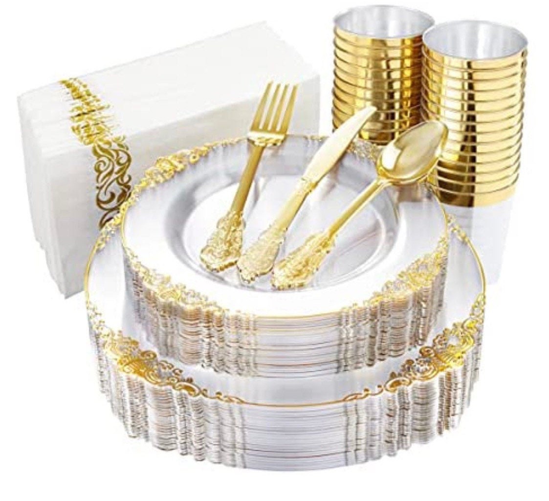 Wedding Plastic Dinnerware Set - Etsy