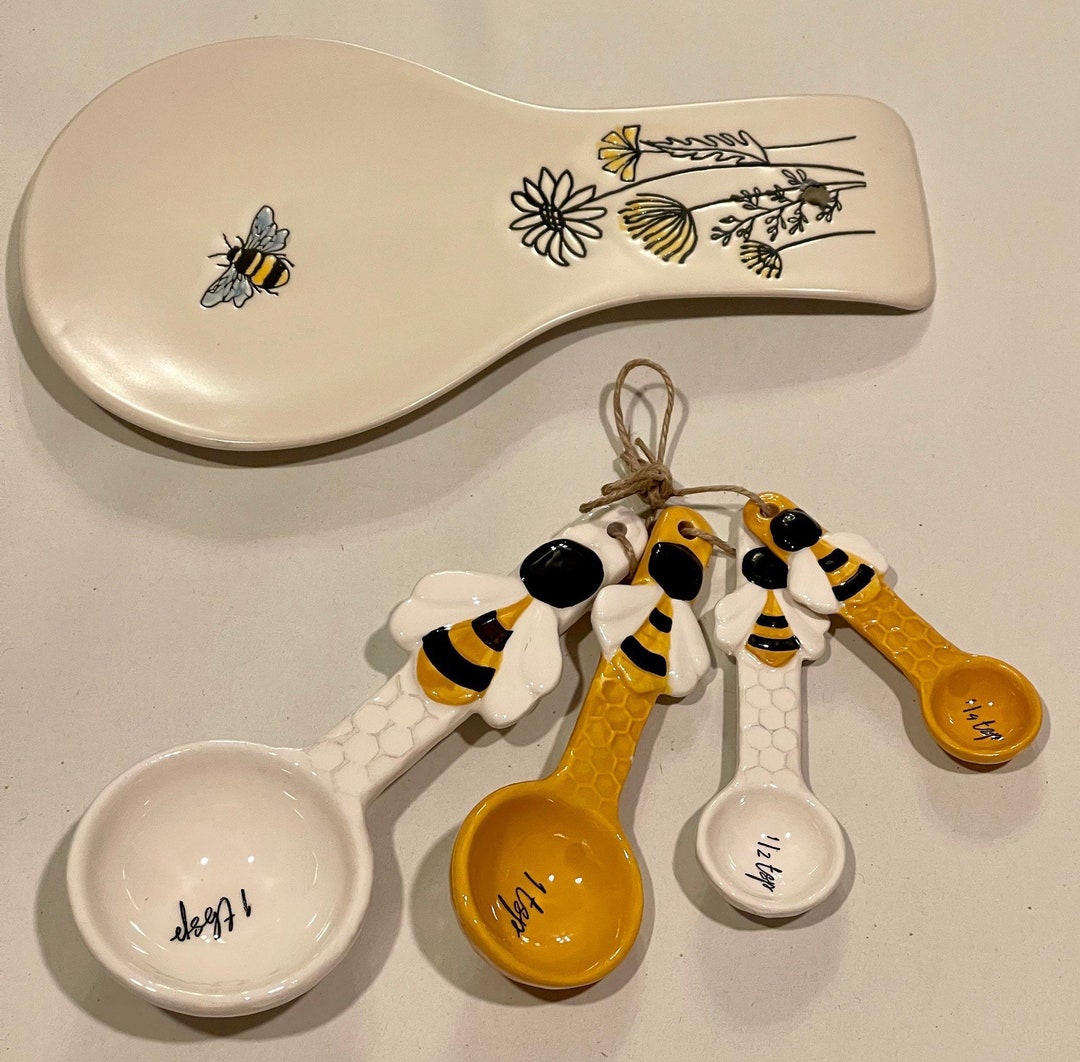 Measuring Spoons Bumblebee Design Ceramic Measuring Spoons - Etsy