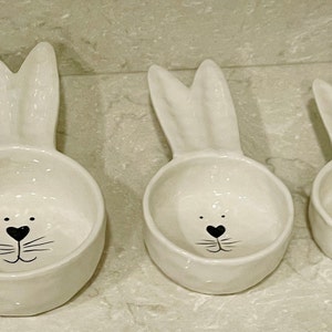 Bunny Rabbit Measuring Cups Easter Ceramic 4 Piece Set, Easter Decor ...
