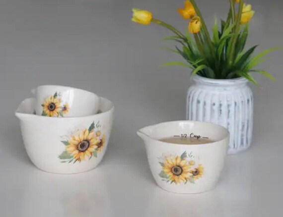 Sunflower Measuring Cups Ceramic Nesting Measuring Cups - Etsy