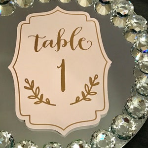 Blush, Gold Letter Wedding Table Numbers, Double Sided Elegant Table ...