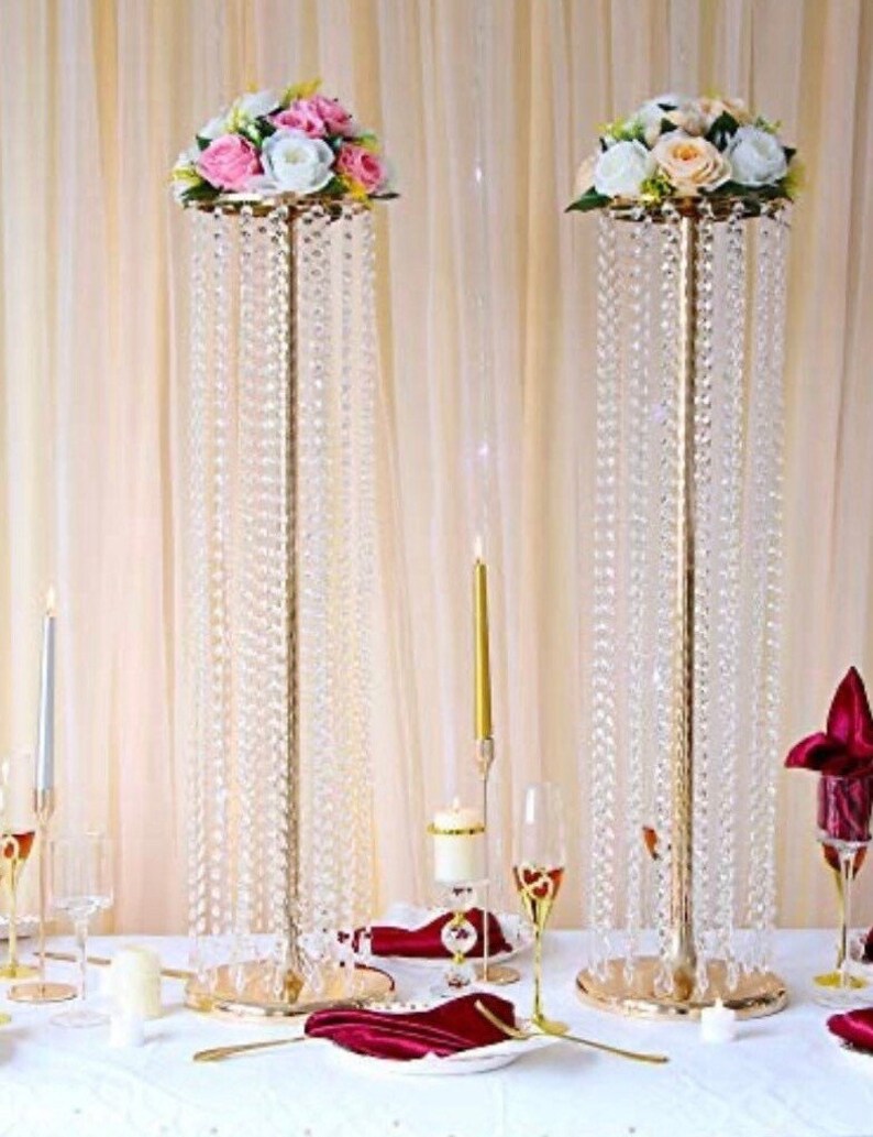 Tall Crystal Stand Luxurious Flower Stand for Floor or | Etsy