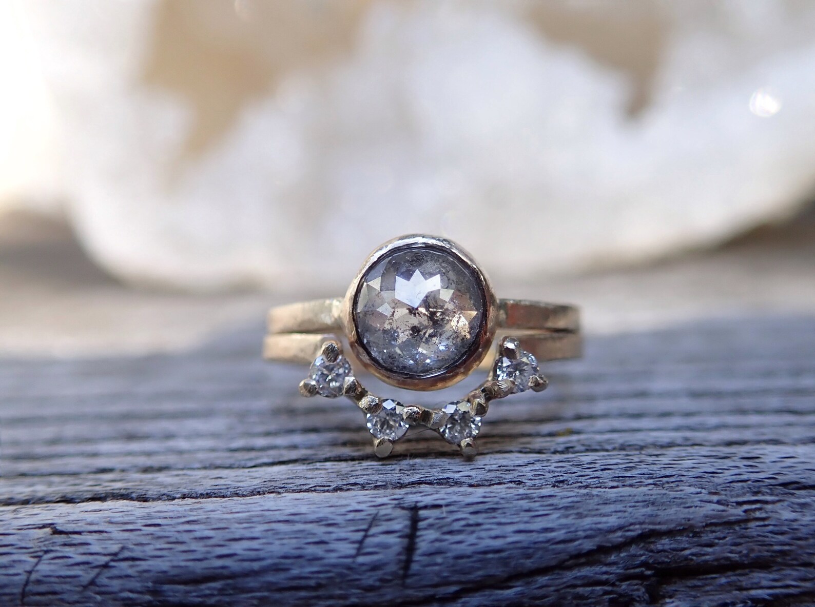 Diamond Arc Crown Ring Curved Wedding Band Nesting Ring 4 - Etsy