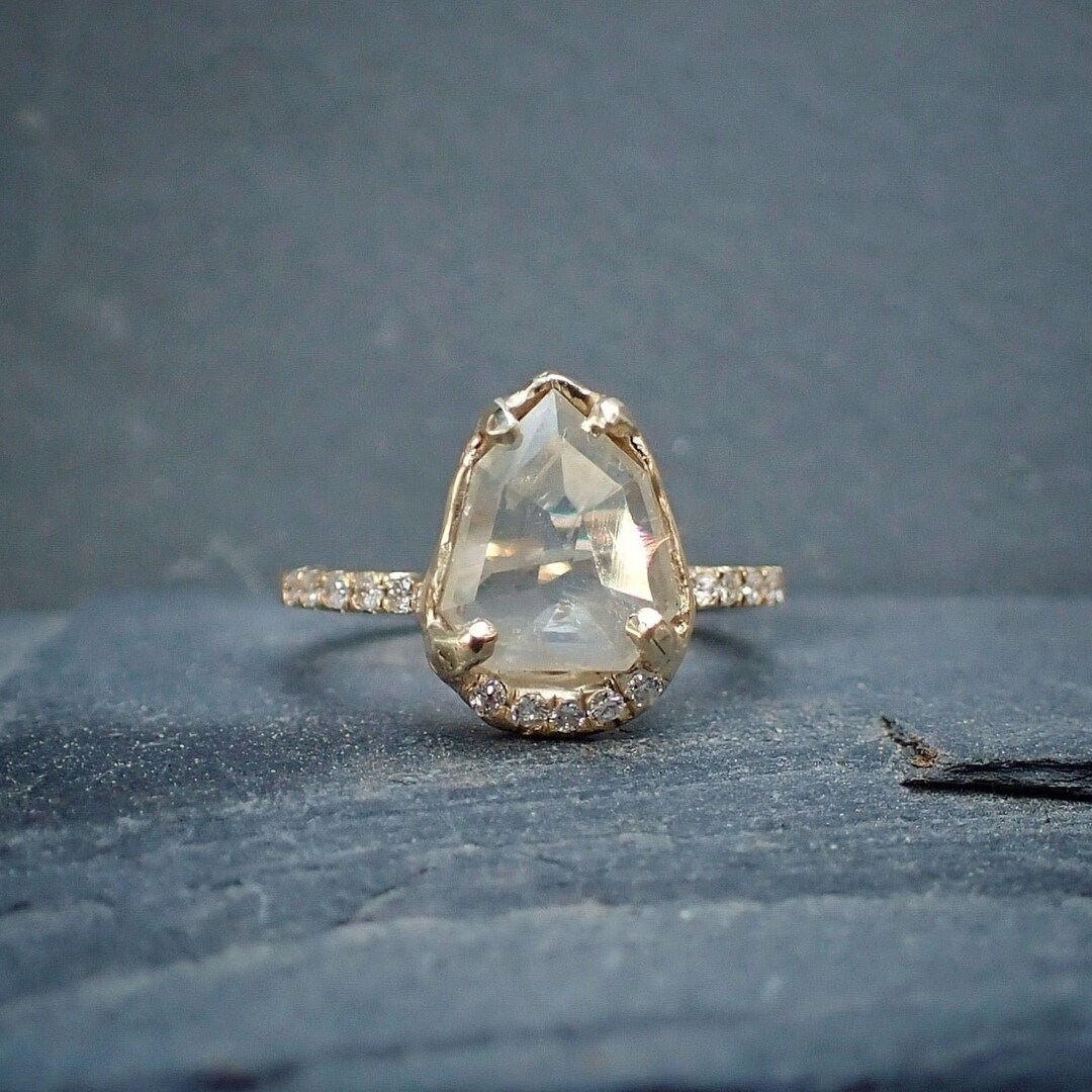 Icy White Shield Cut Diamond Ring - Etsy