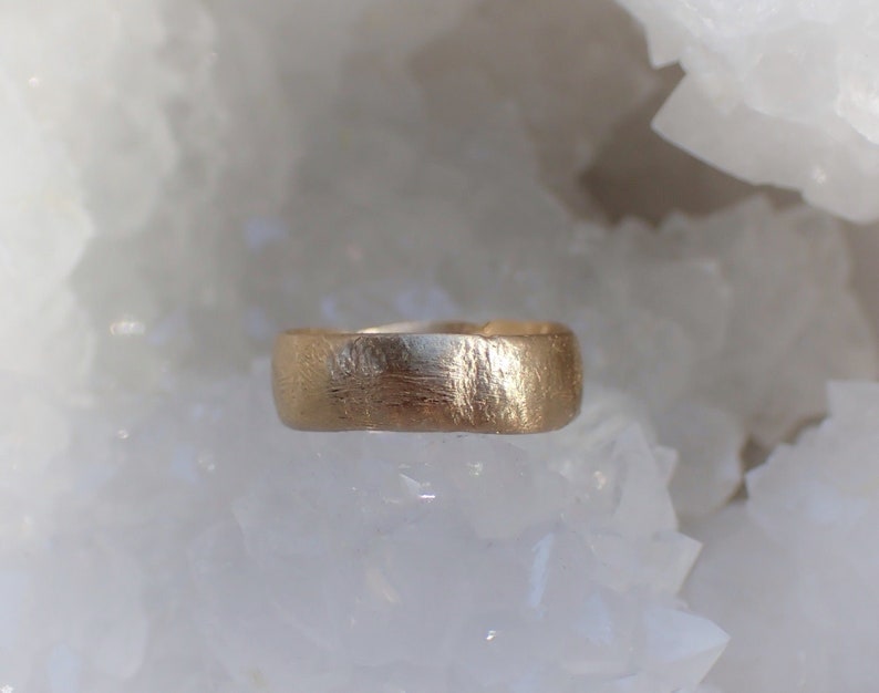 Raw Gold Ring, Rustic Gold, Hammered Gold Band, 14k Gold, Natural Gold ...