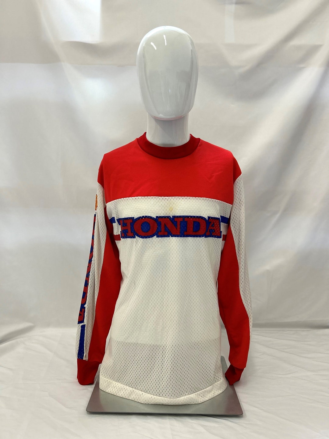 Vintage Team Honda Mesh Vented Motocross Jersey Size Large Dirt Bike ...