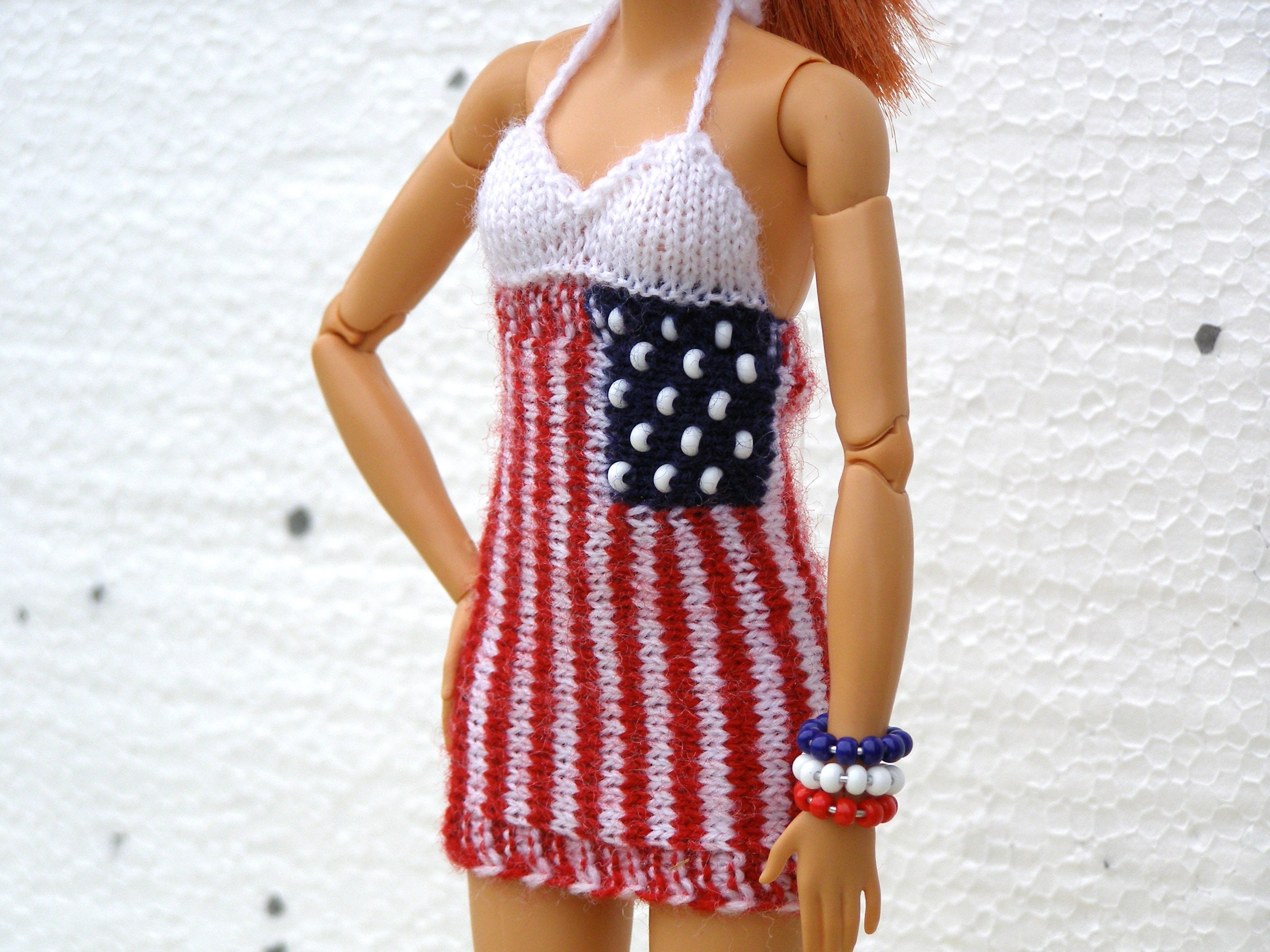 American Flag Mini Dress, Patriotic Doll Dress, US Theme Doll Dress - Etsy