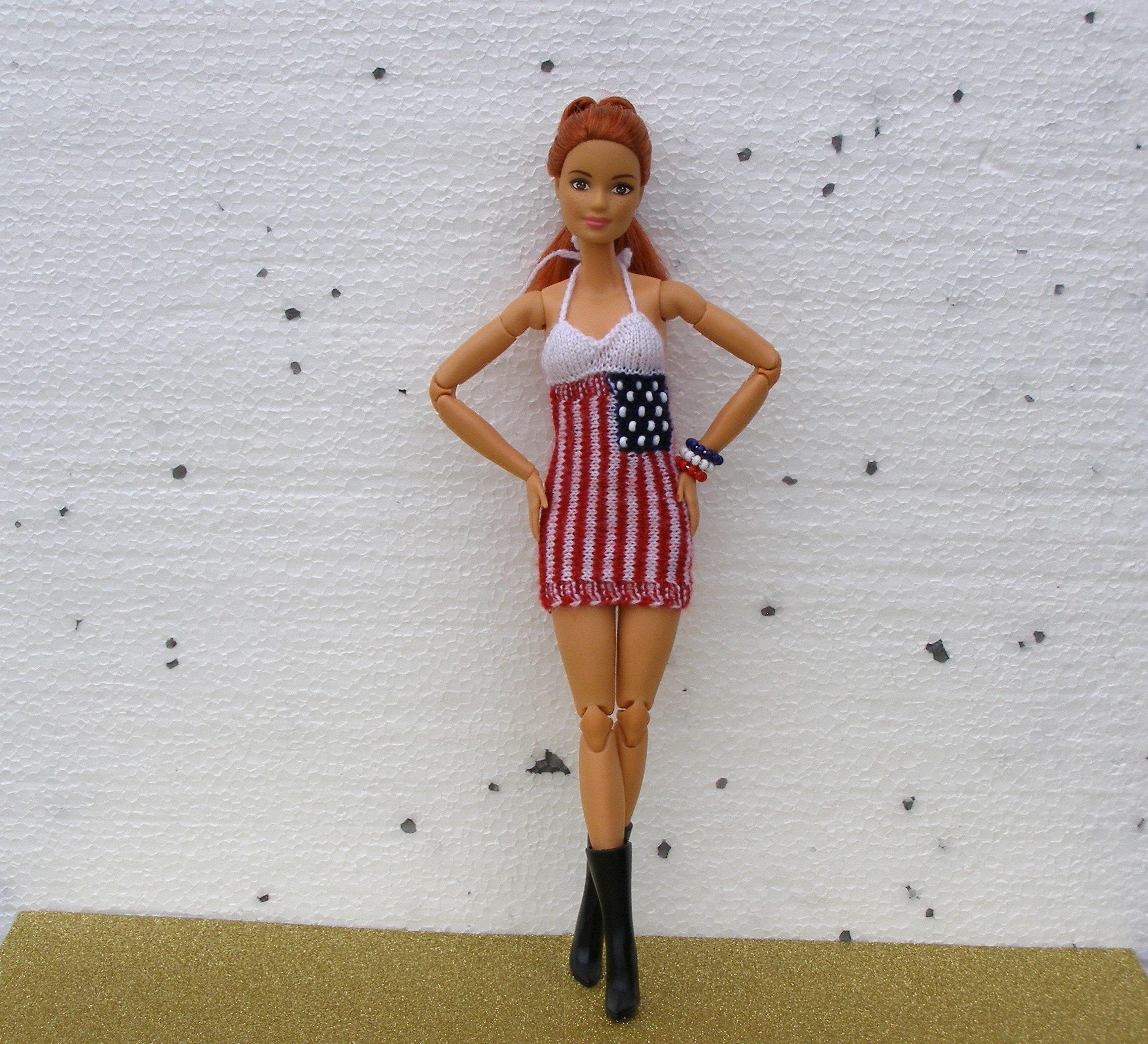 American Flag Mini Dress, Patriotic Doll Dress, US Theme Doll Dress - Etsy