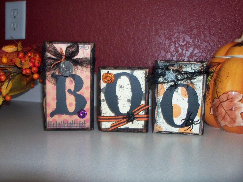 Wooden Boo Blocks - Etsy