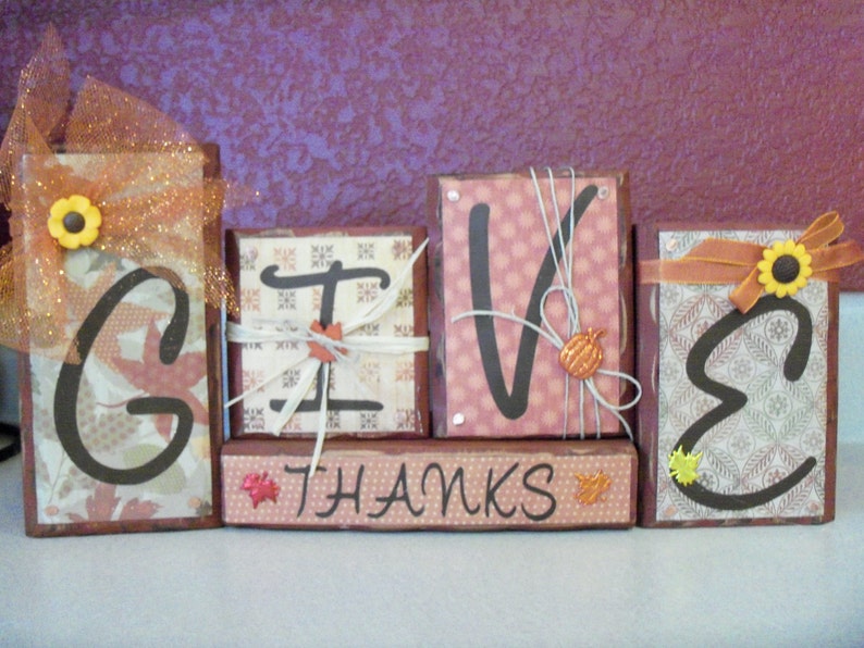 Give Thanks Blocks - Etsy