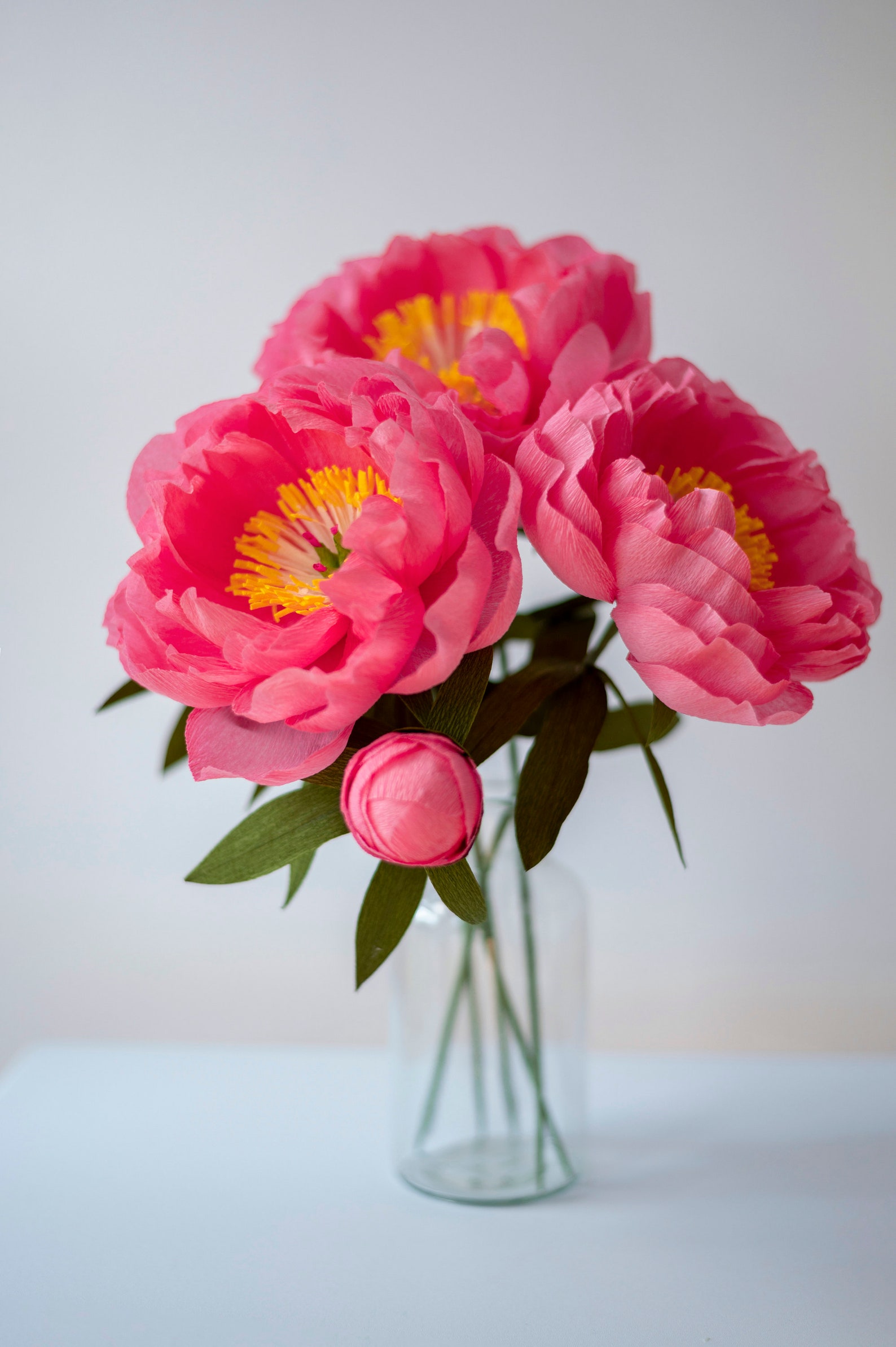 Pink Crepe Paper Peony Home Decoration Birthday Gift - Etsy