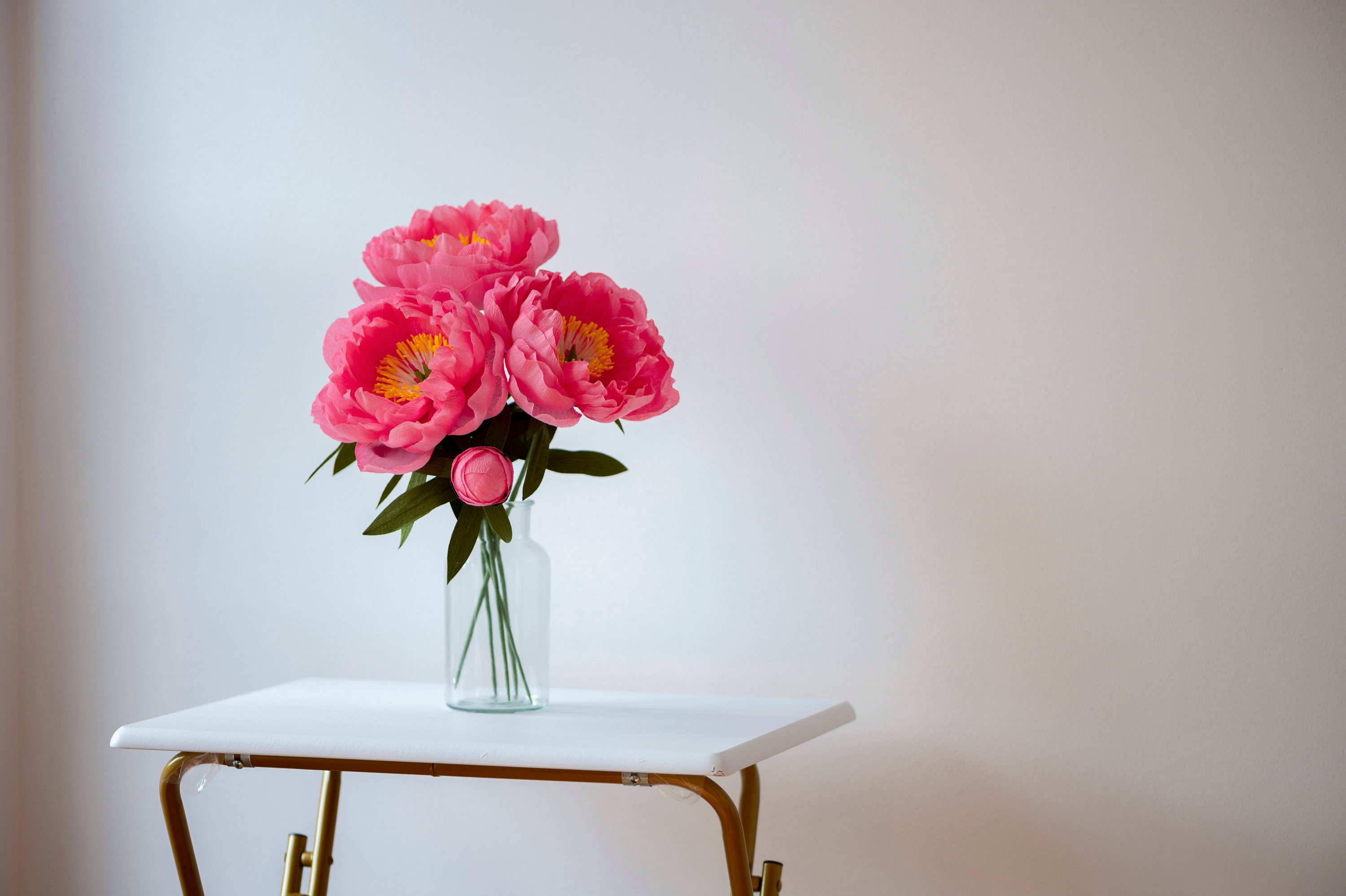 Pink Crepe Paper Peony Home Decoration Birthday Gift - Etsy