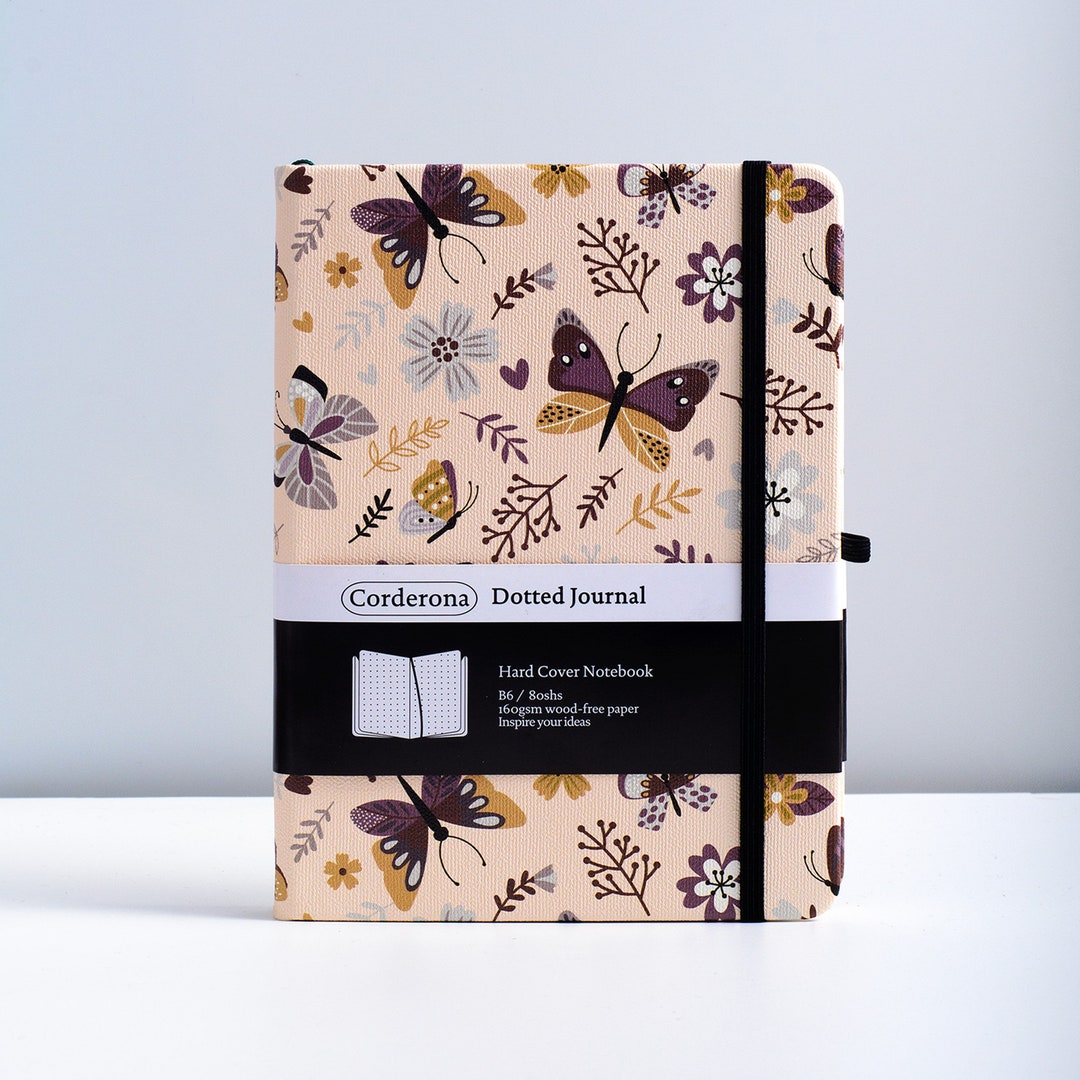 Butterfly B6 Bullet Dot Grid Journal Hard Cover 160gsm Dotted Notebook ...