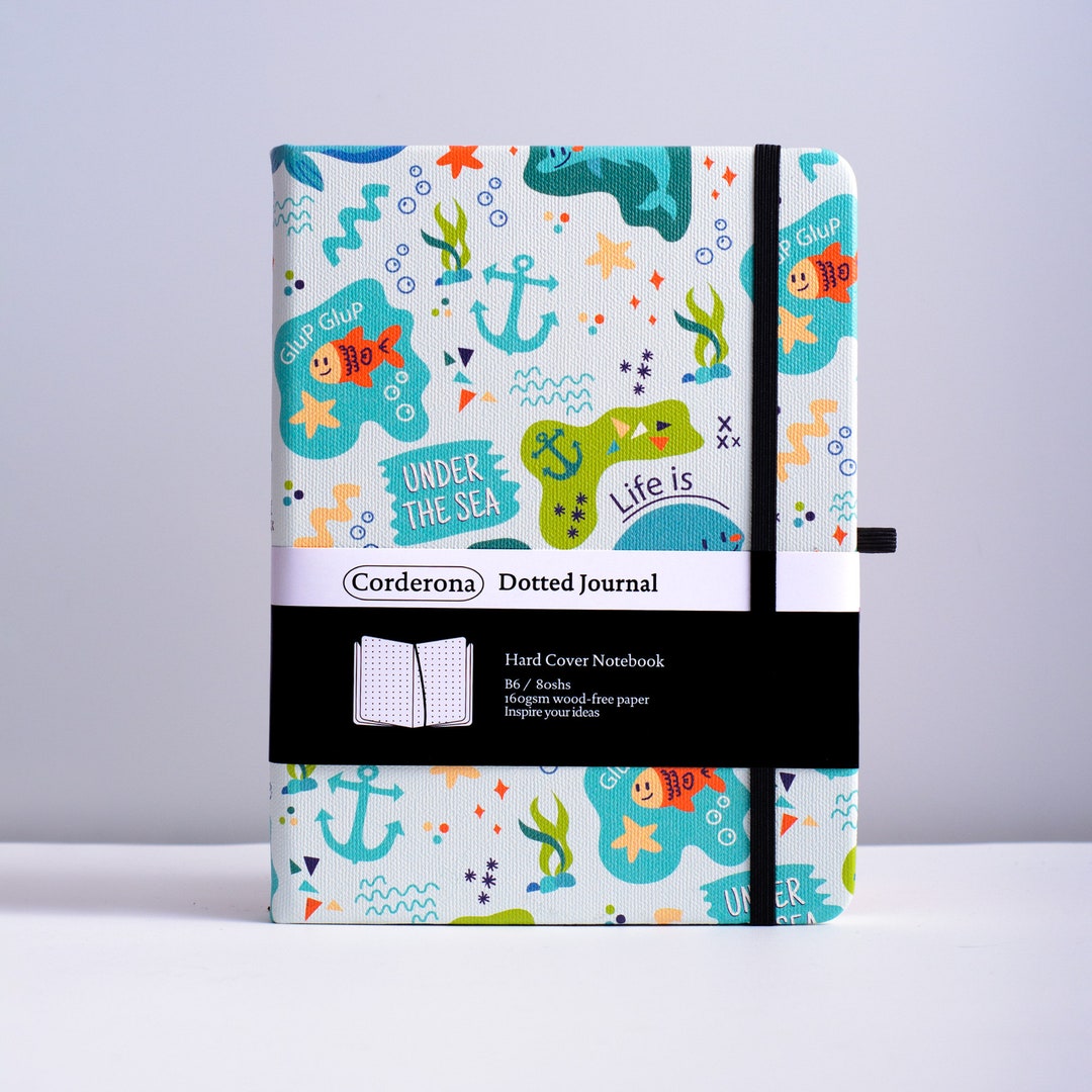 B6 Mar Animais Bullet Dot Grid Journal 160gsm Hard Cover Doodle Dotted ...