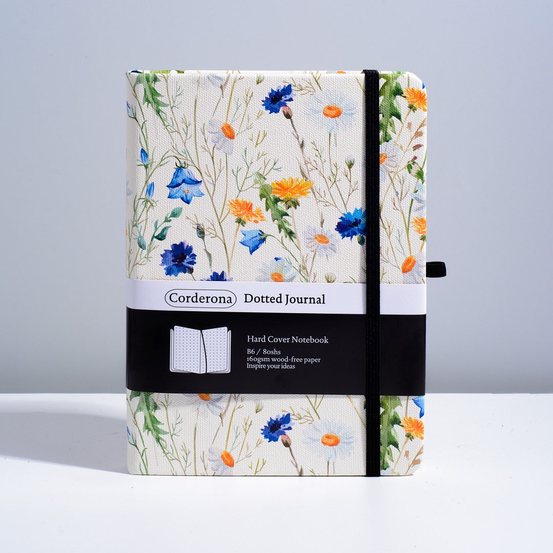 Orchid Floral Bullet Dot Grid Journal B6 Hard Cover 160gsm Dotted ...