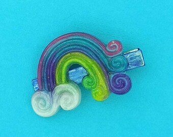 Crochet Rainbow Heart Hair Clip 6 Pairs Rainbow Barrette - Etsy