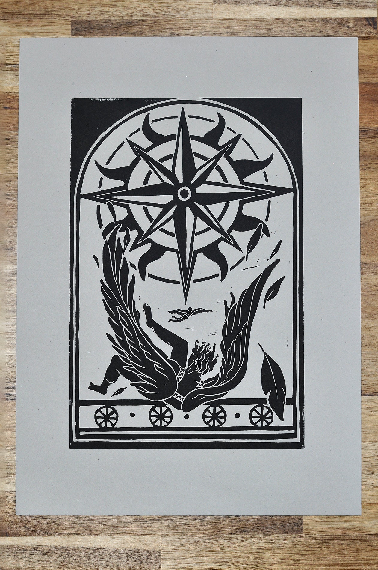 Icarus Lino Cut - Etsy