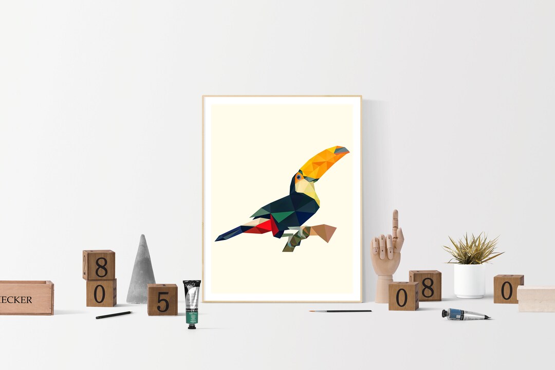 Toucan Print, Digital Print, Art Print, Geometric Print, Modern Art ...