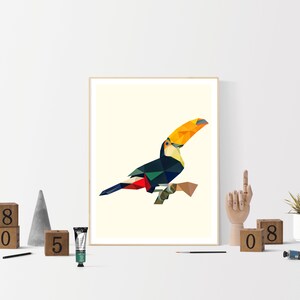 Toucan Print, Digital Print, Art Print, Geometric Print, Modern Art ...