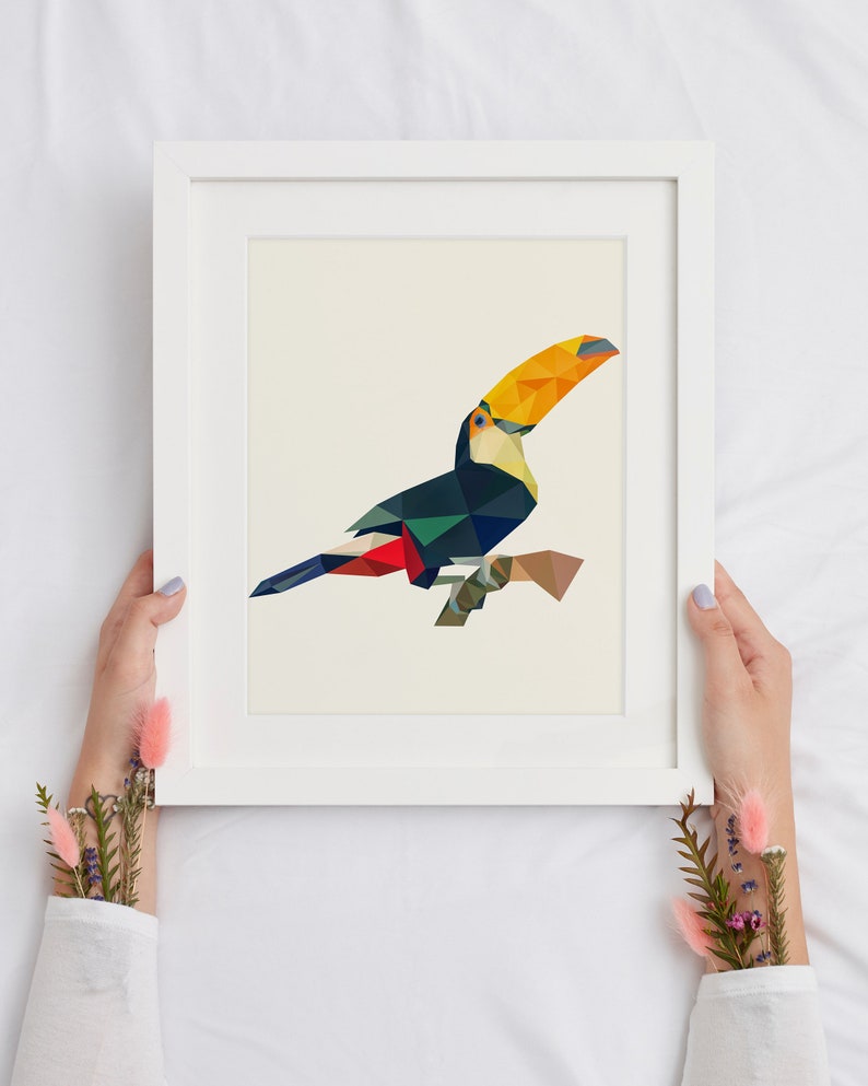 Toucan Print, Digital Print, Art Print, Geometric Print, Modern Art ...