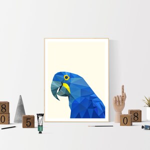 Macaw Print, Digital Print, Art Print, Geometric Print, Modern Art ...