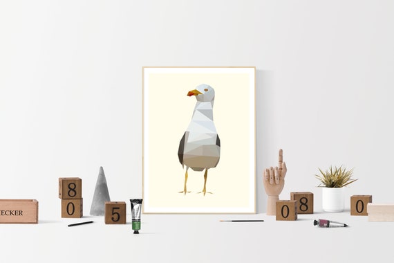 Seagull Print Seagull Bird Digital Print Art Print | Etsy