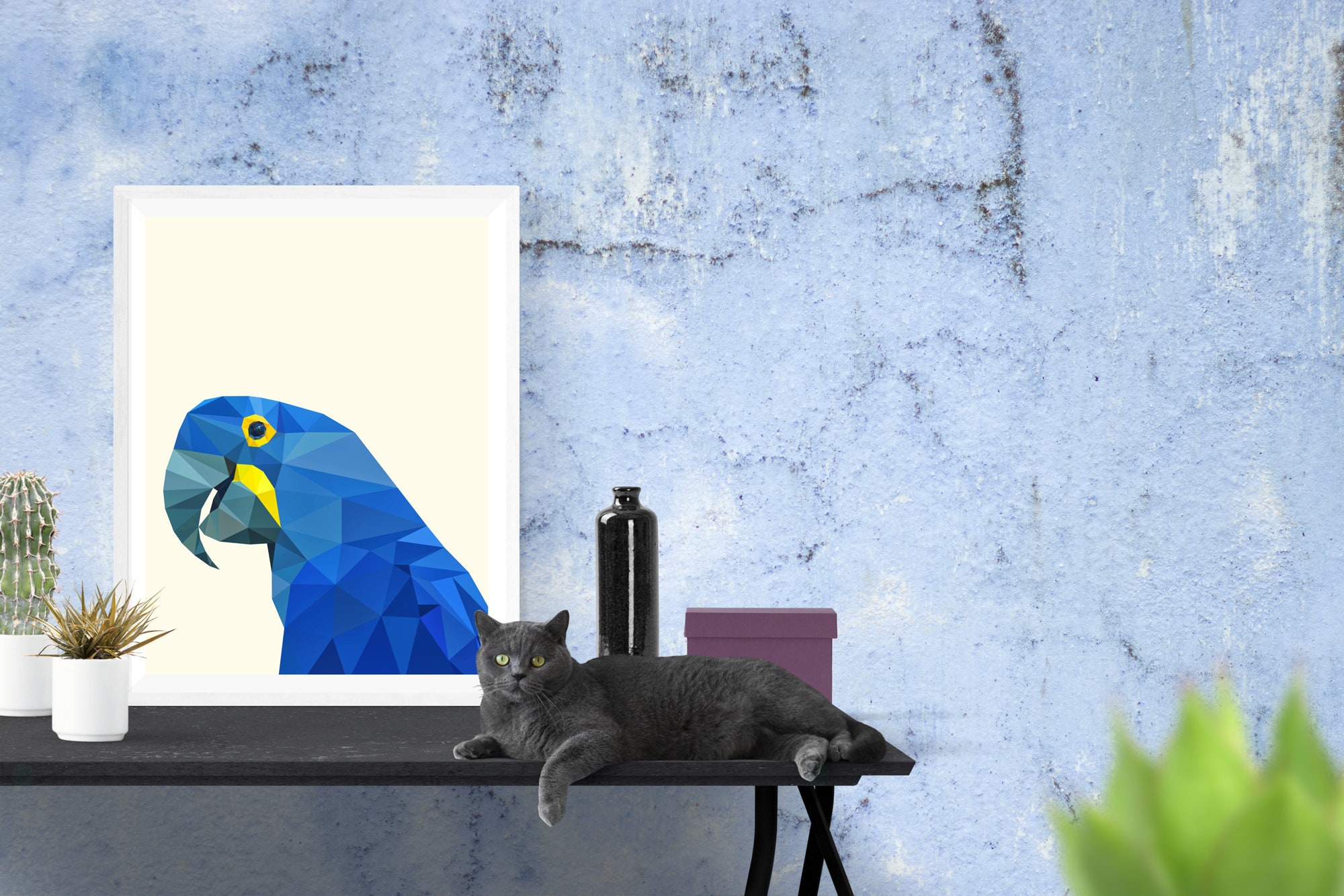 Macaw Print, Digital Print, Art Print, Geometric Print, Modern Art ...
