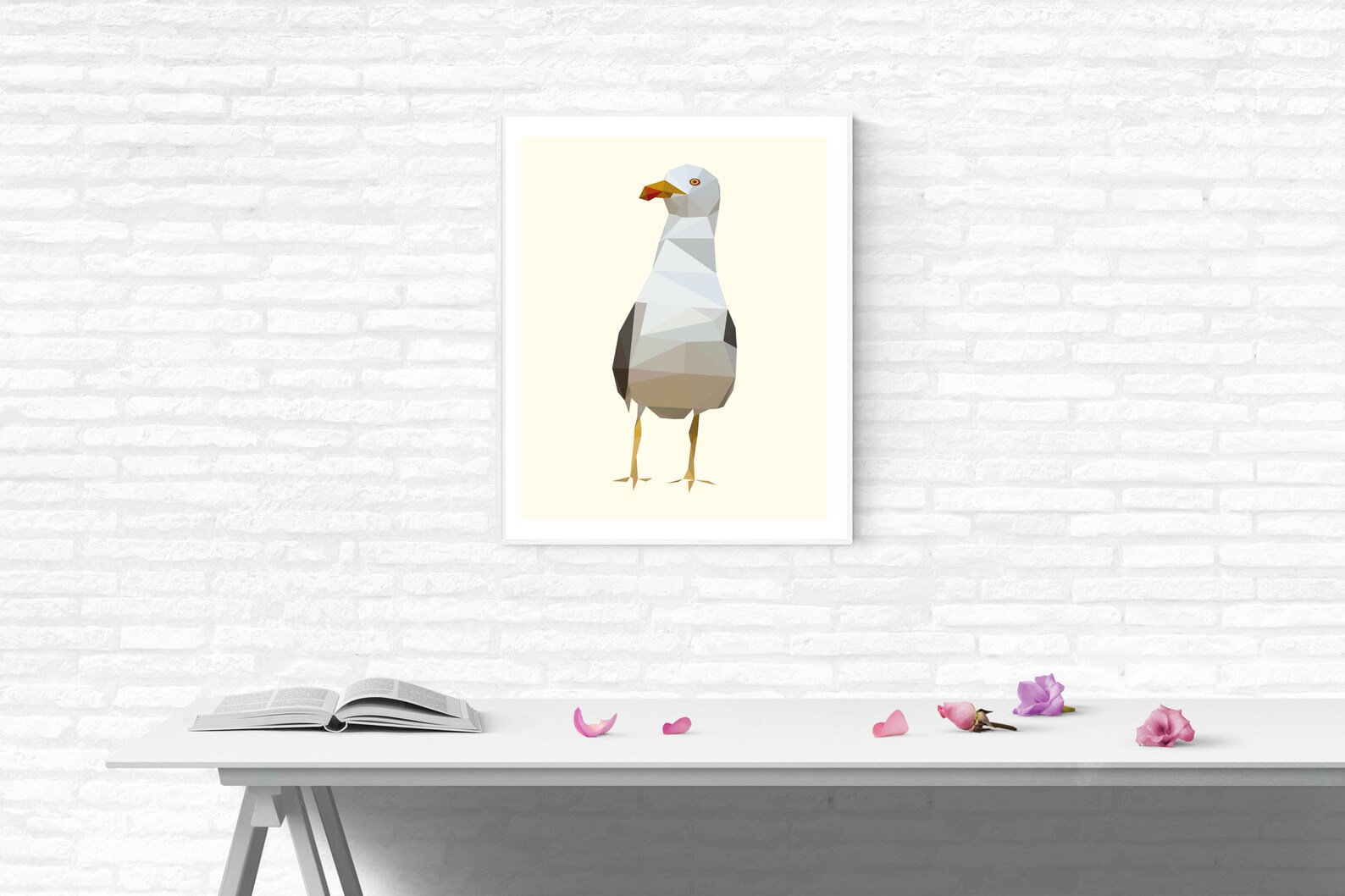 Seagull Print, Seagull, Bird, Digital Print, Art Print, Geometric Print ...