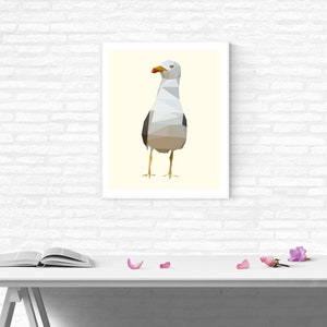 Seagull Print, Seagull, Bird, Digital Print, Art Print, Geometric Print ...