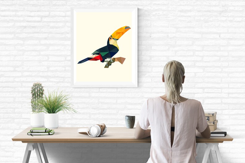 Toucan Print, Digital Print, Art Print, Geometric Print, Modern Art ...