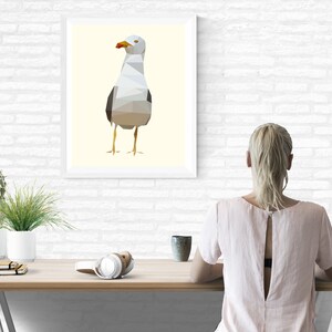 Seagull Print, Seagull, Bird, Digital Print, Art Print, Geometric Print ...