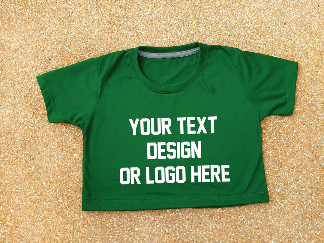 Custom Green Crop Top, Custom Crop Top Tshirt, Your Own Design Crop Top ...