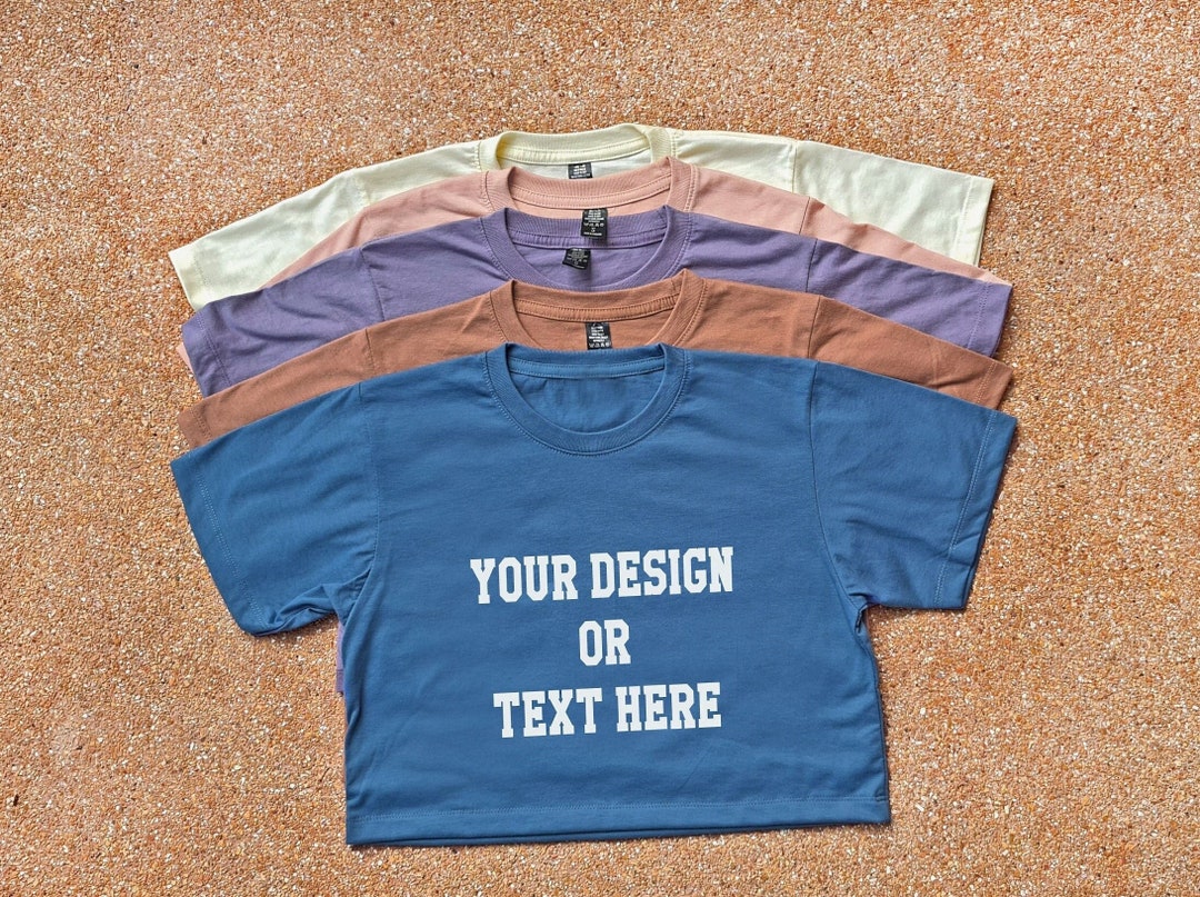 Custom Crop Top, Your Own Design Crop Top, Women Crop Top Tee, Beige ...