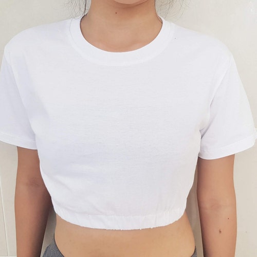 Blank Crop Top White Crop Tshirt White Crop Top Custom Crop - Etsy
