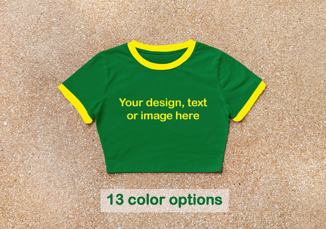 Custom Ringer Crop Top: Design Your Own Shirt - Etsy
