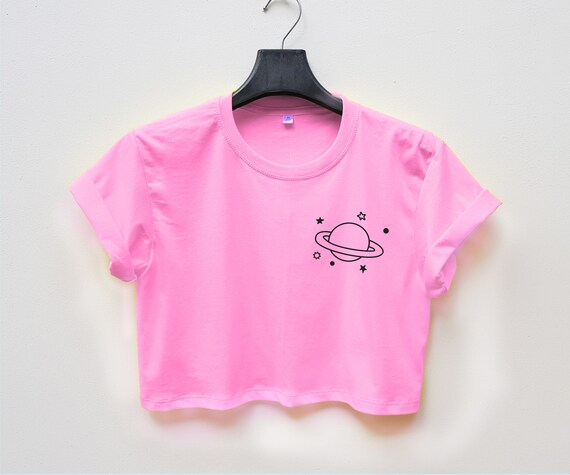 Saturn Crop Top Tshirt Star Crop Top Tshirt Space Crop Top - Etsy