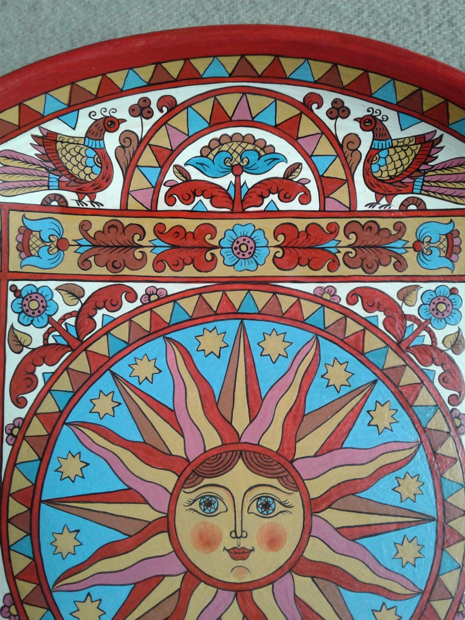 Russian folk art. Hand painting on wood plate. Ancient Russian | Etsy