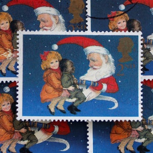 Vintage Father Christmas Postage Stamp Set // United Kingdom - Etsy ...