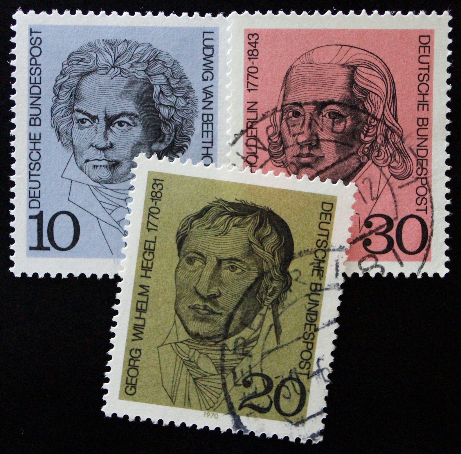 1970 Birth Bicentenaries Postage Stamp Set // Germany Used - Etsy Australia