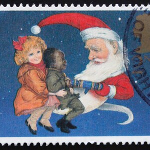 Vintage Father Christmas Postage Stamp Set // United Kingdom 1997 Used ...