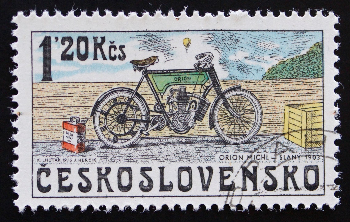 Motorcycles Postage Stamp Set // Czechoslovakia 1975 Cancelled - Etsy ...