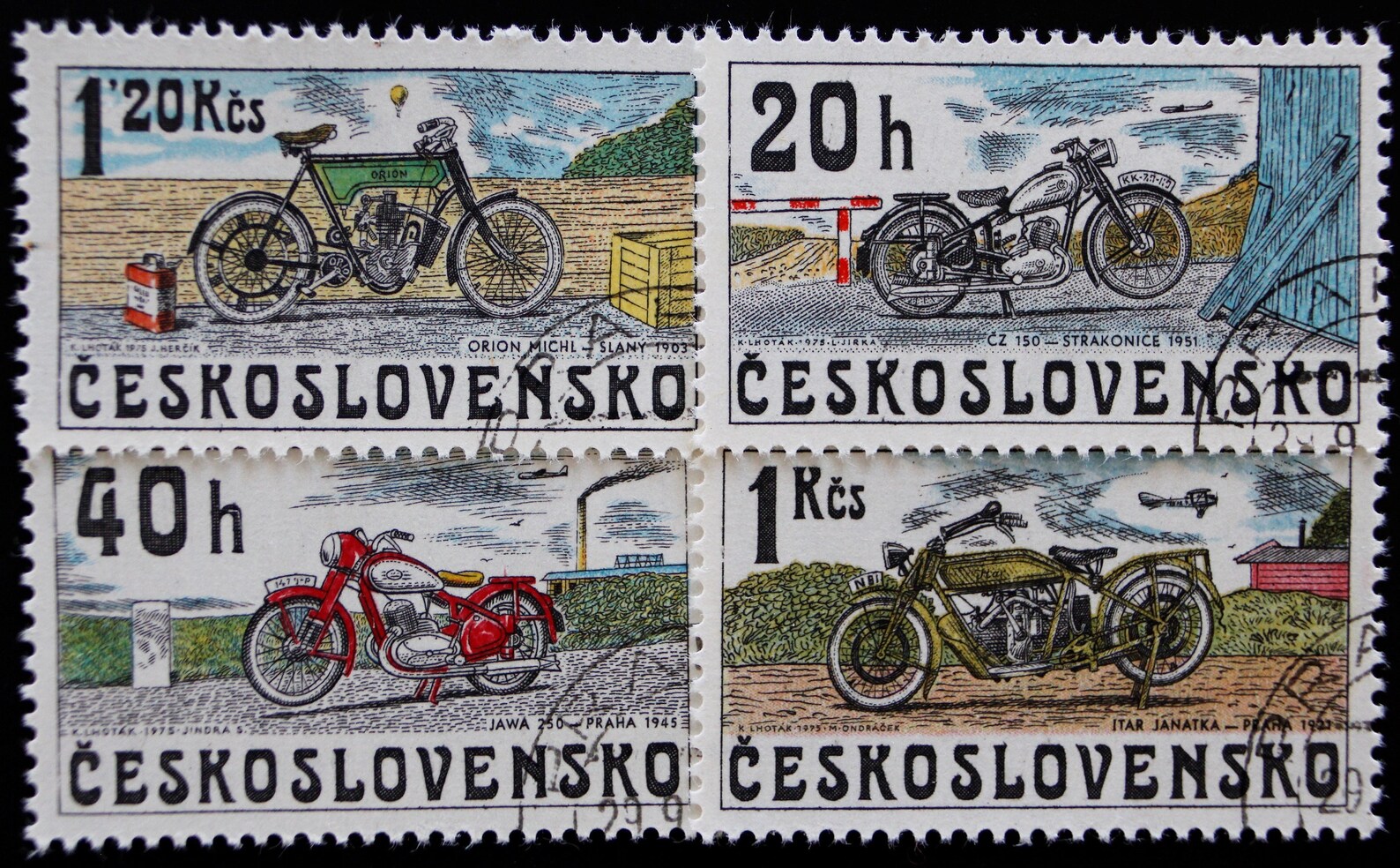 Motorcycles Postage Stamp Set // Czechoslovakia 1975 Cancelled - Etsy ...