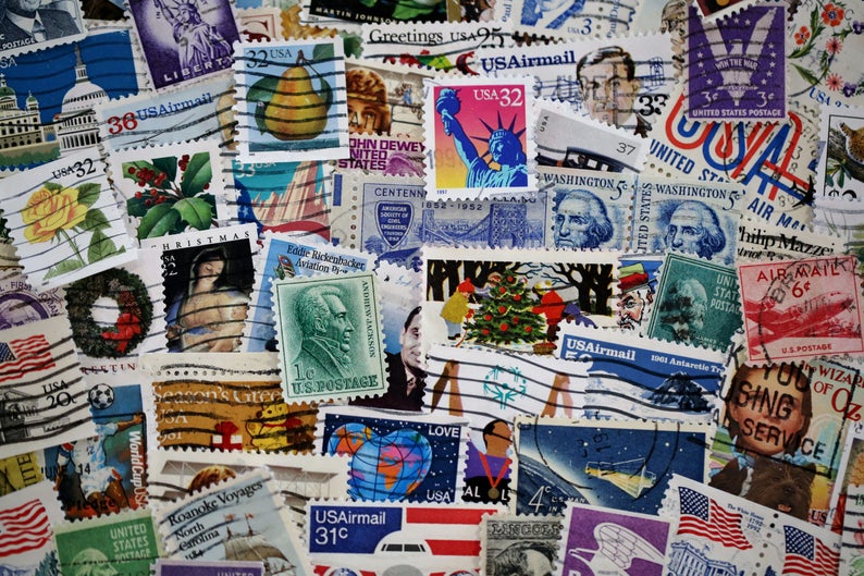 United States Postage Stamp Collection // Vintage & Modern - Etsy