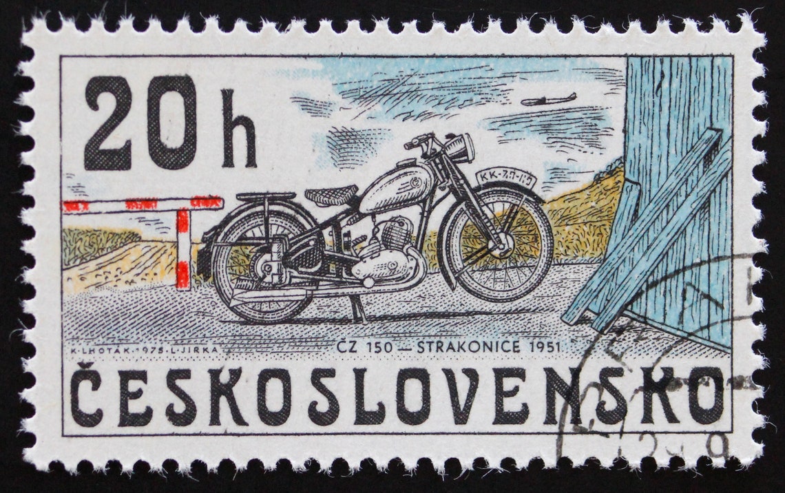 Motorcycles Postage Stamp Set // Czechoslovakia 1975 Cancelled - Etsy ...
