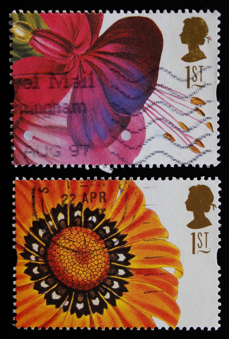 19th Century Flower Paintings Postage Stamp Set // United - Etsy