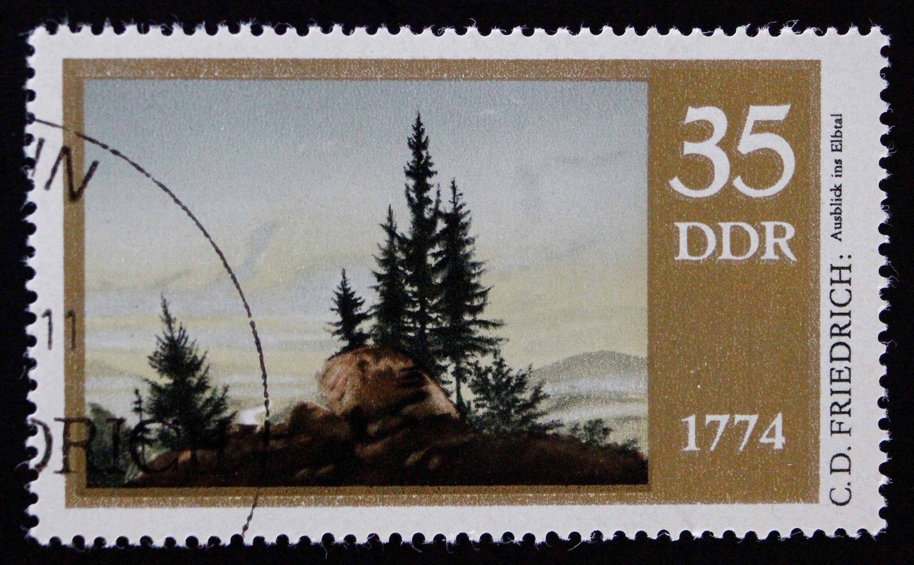 Caspar David Friedrich Postage Stamp Set // East Germany 1974 Used ...